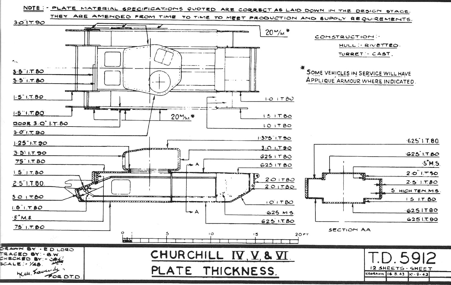 Churchill IV with L/50 Q.F. 6 pounder: APDS for British Heavys ...