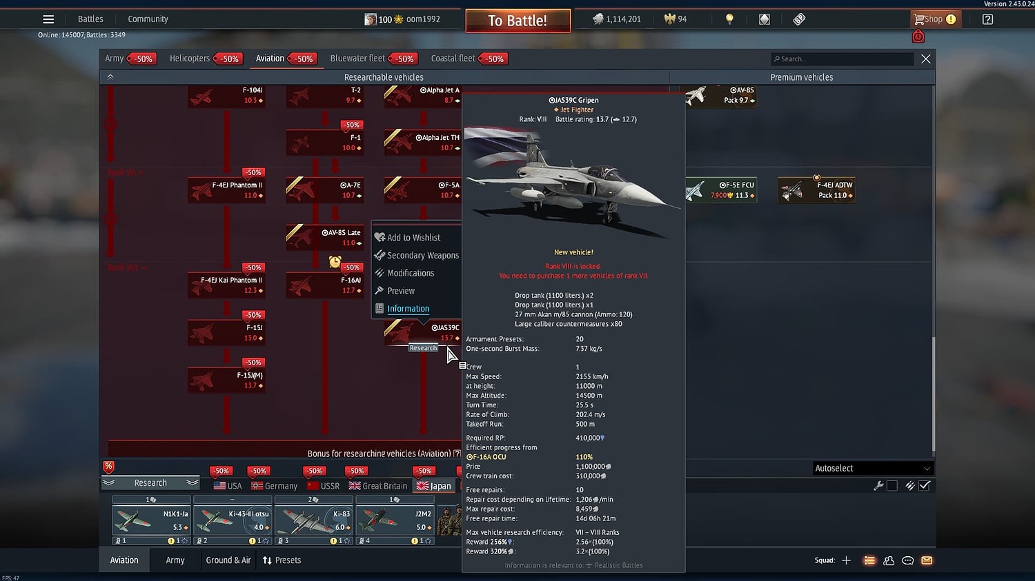 (TH) Saab JAS 39 Gripen C - Implemented - War Thunder — official forum