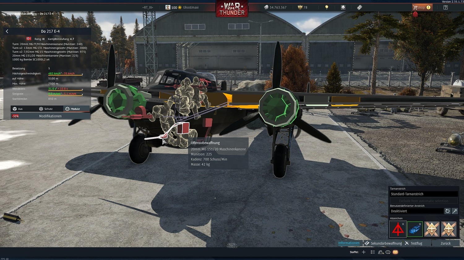 Do 217 E-4/R5 30mm Mk 101 - Aircraft - War Thunder — official forum