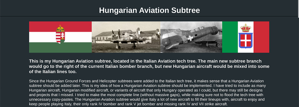 Hungarian Aviation Subtree — What it should look like! - Implemented - War Thunder — official forum