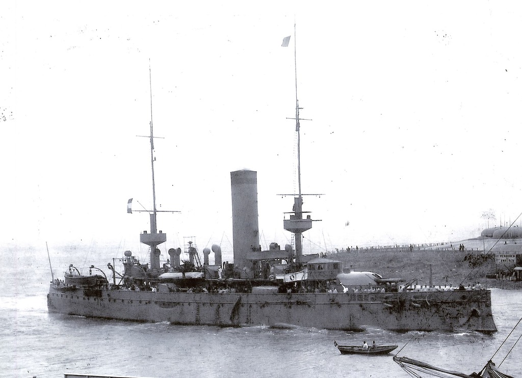 Evertsen-class armoured cruiser, HNLMS Kortenaer (1894) - Naval - War ...
