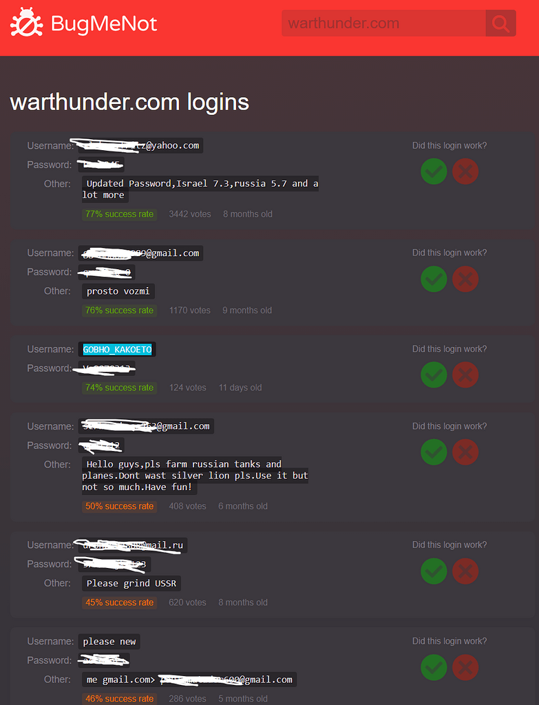 Warthunder accounts in BugMeNot! - General Discussion - War Thunder ...