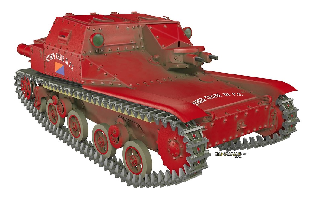 Red camouflage for the L3/33 used by the Polizia di Stato - Skins - War ...