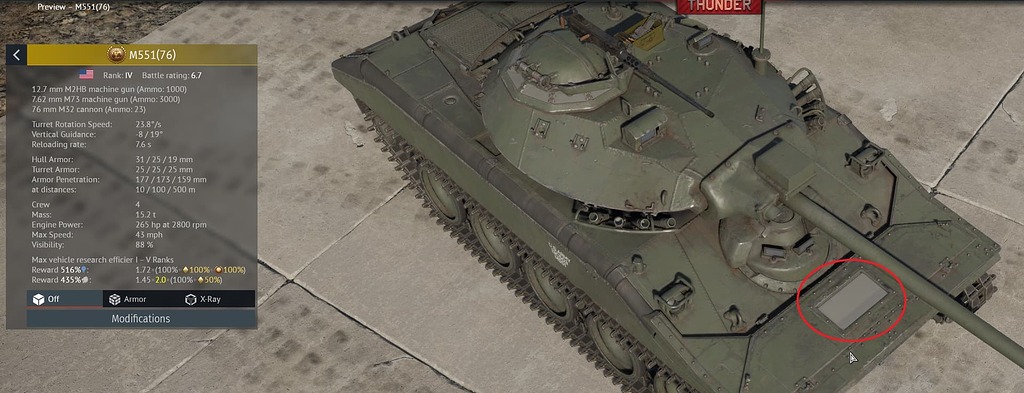 M551(76) what is the small window on the front? - Ground Vehicle - War ...