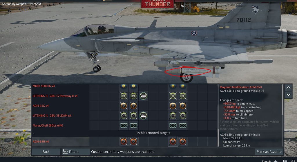 Thai JAS39C AGM-65H - Aircraft - War Thunder — official forum