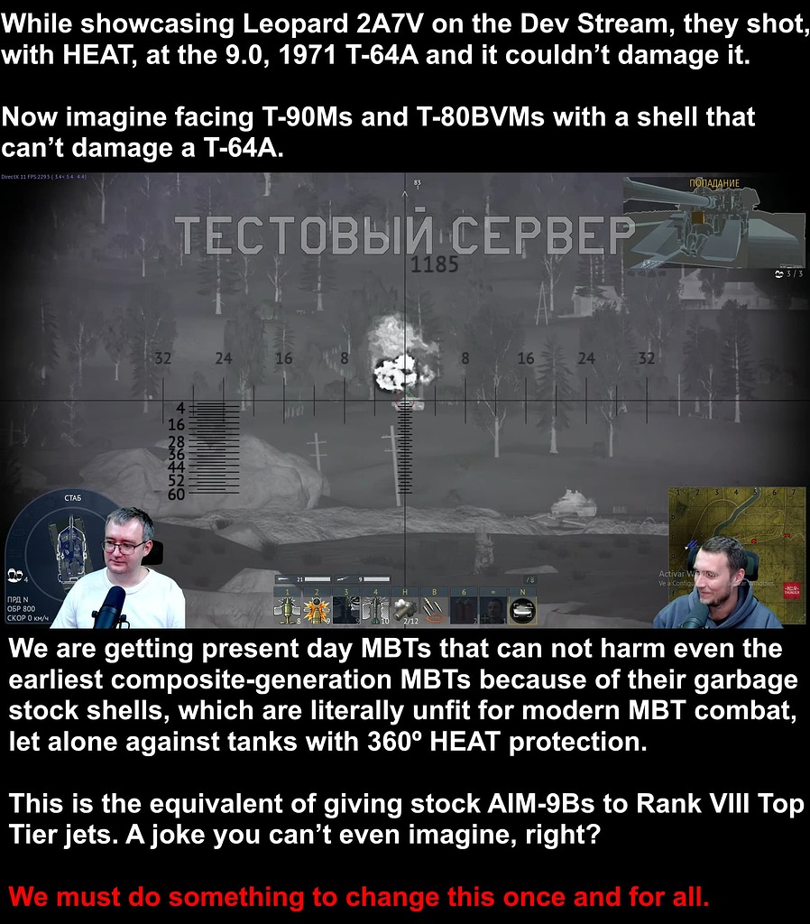 We must end the Stock HEATFS situation for Top Tier MBTs. Do you agree ...