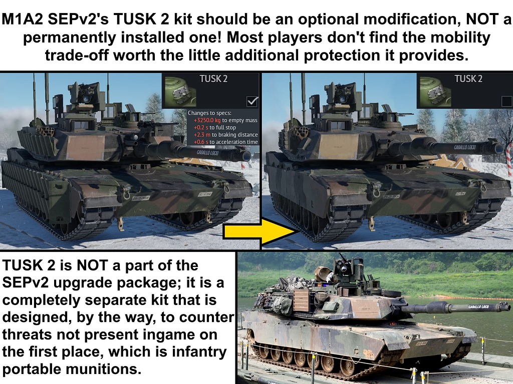 M1A2 SEPv2's TUSK 2 kit should be an optional modification. Do you ...