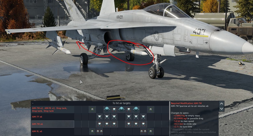 F/A-18A bug with AIM7s, and missing pod? - General Discussion - Dev Server - War Thunder ...