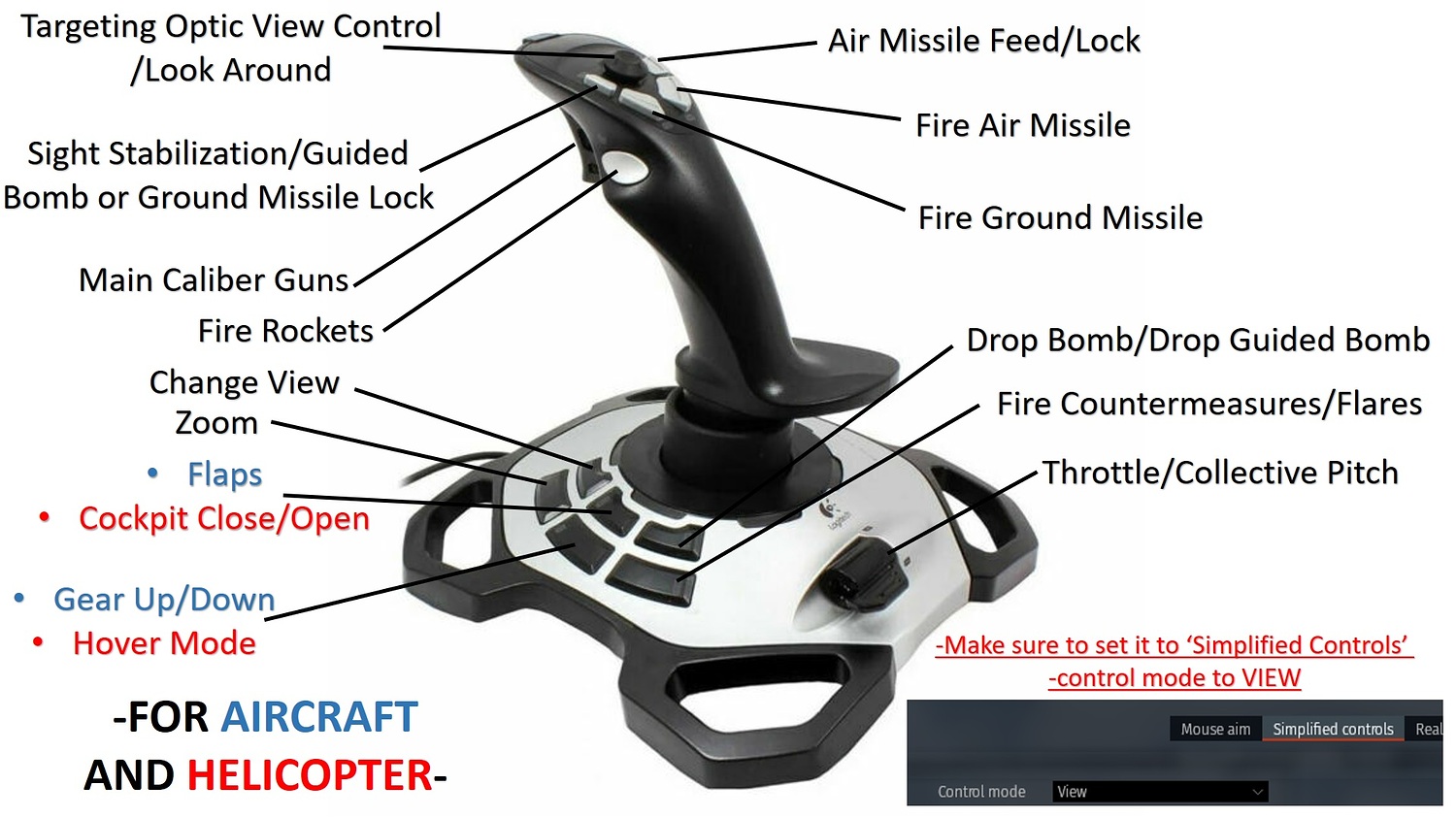 Guide Controls For Logitech Extreme 3D Pro Flight Stick / Joystick ...