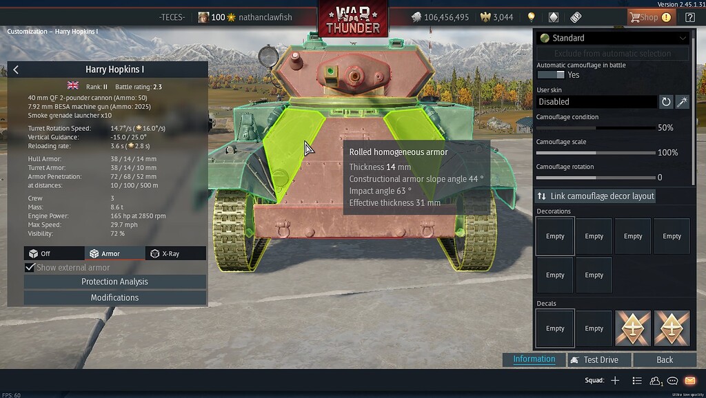 Light Tank Mk VIII (A25) Harry Hopkins Armour layout incorrect in game ...