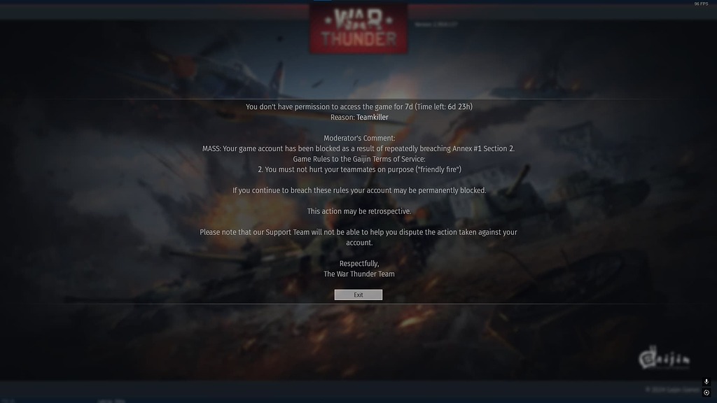 Unjustified ban for teamkill - General Discussion - War Thunder ...