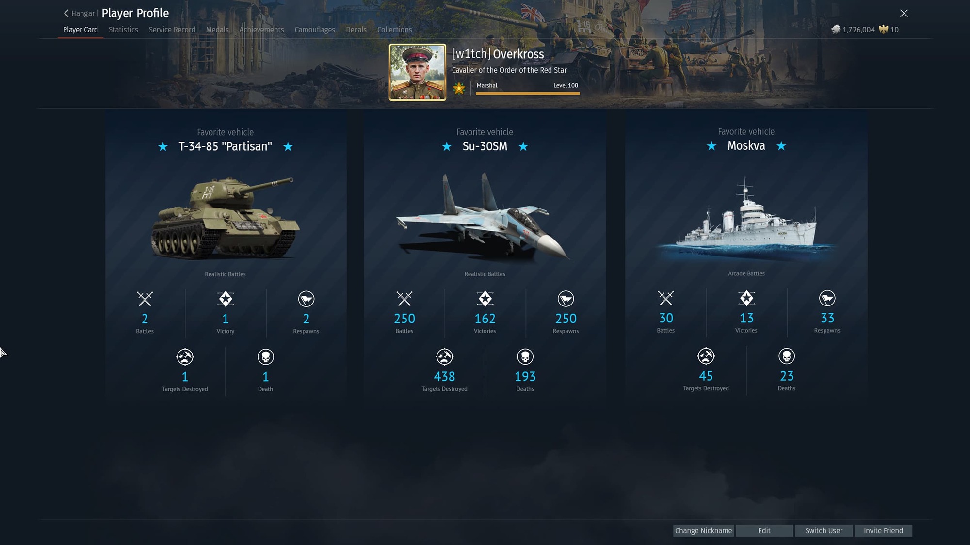 Player Profile – UX Improvement & Customization - Interface - War Thunder — official forum