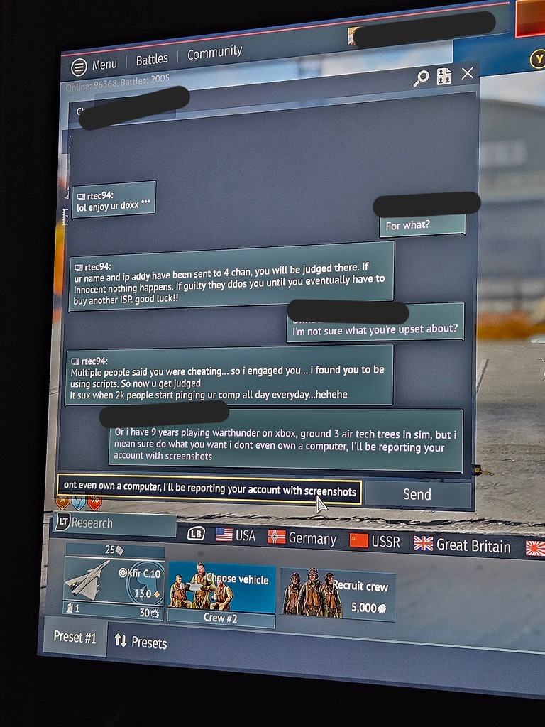 Abusive player encounter - Community Related - War Thunder — official forum