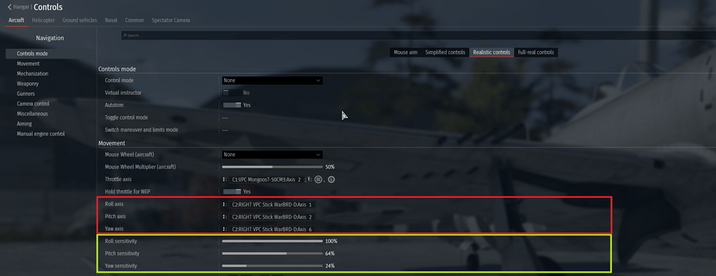 Flight Stick Setup Guide: - Realistic Battle - War Thunder — official forum