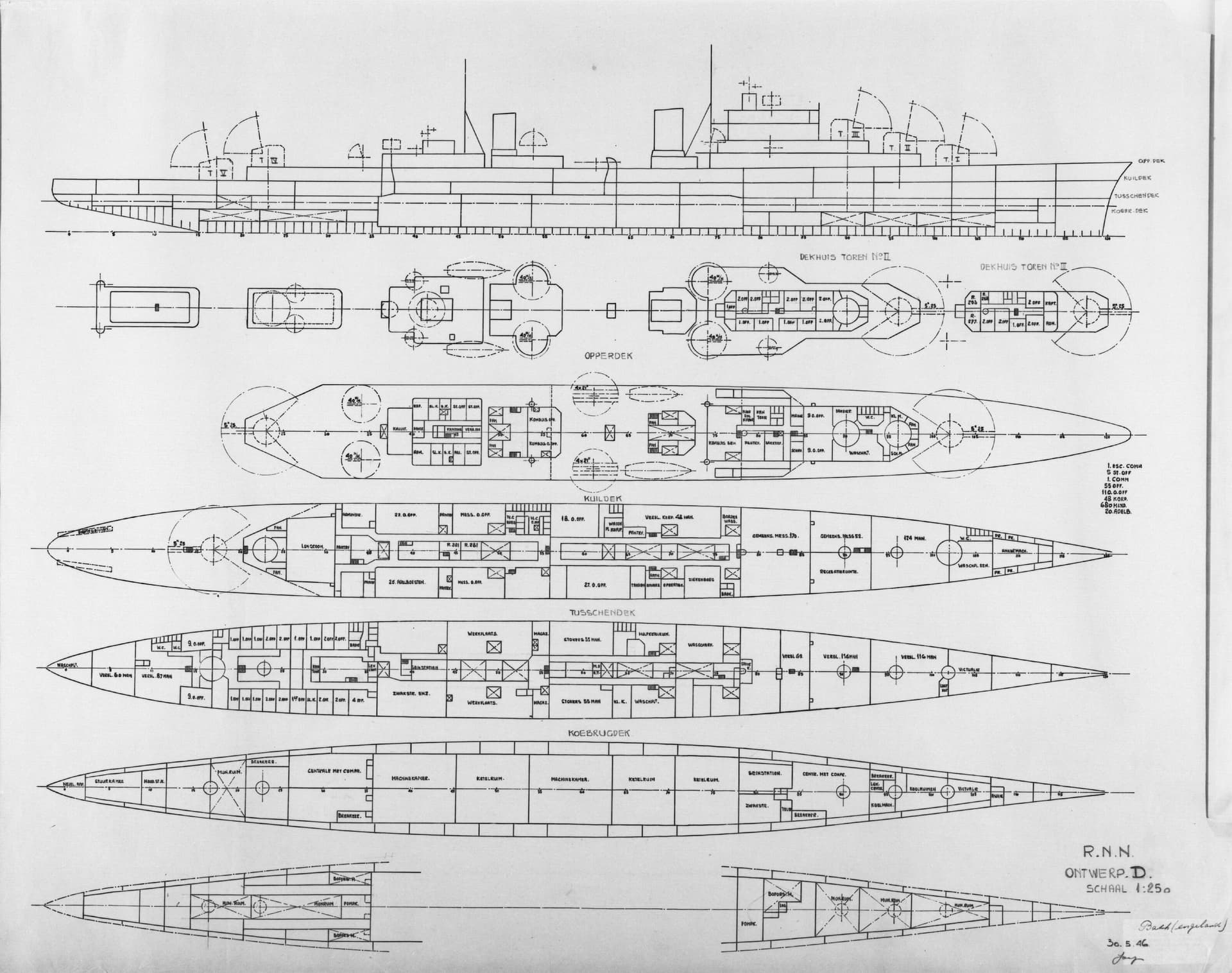 The proposed post-WW2 redesigns of the Dutch Eendracht-class cruisers ...