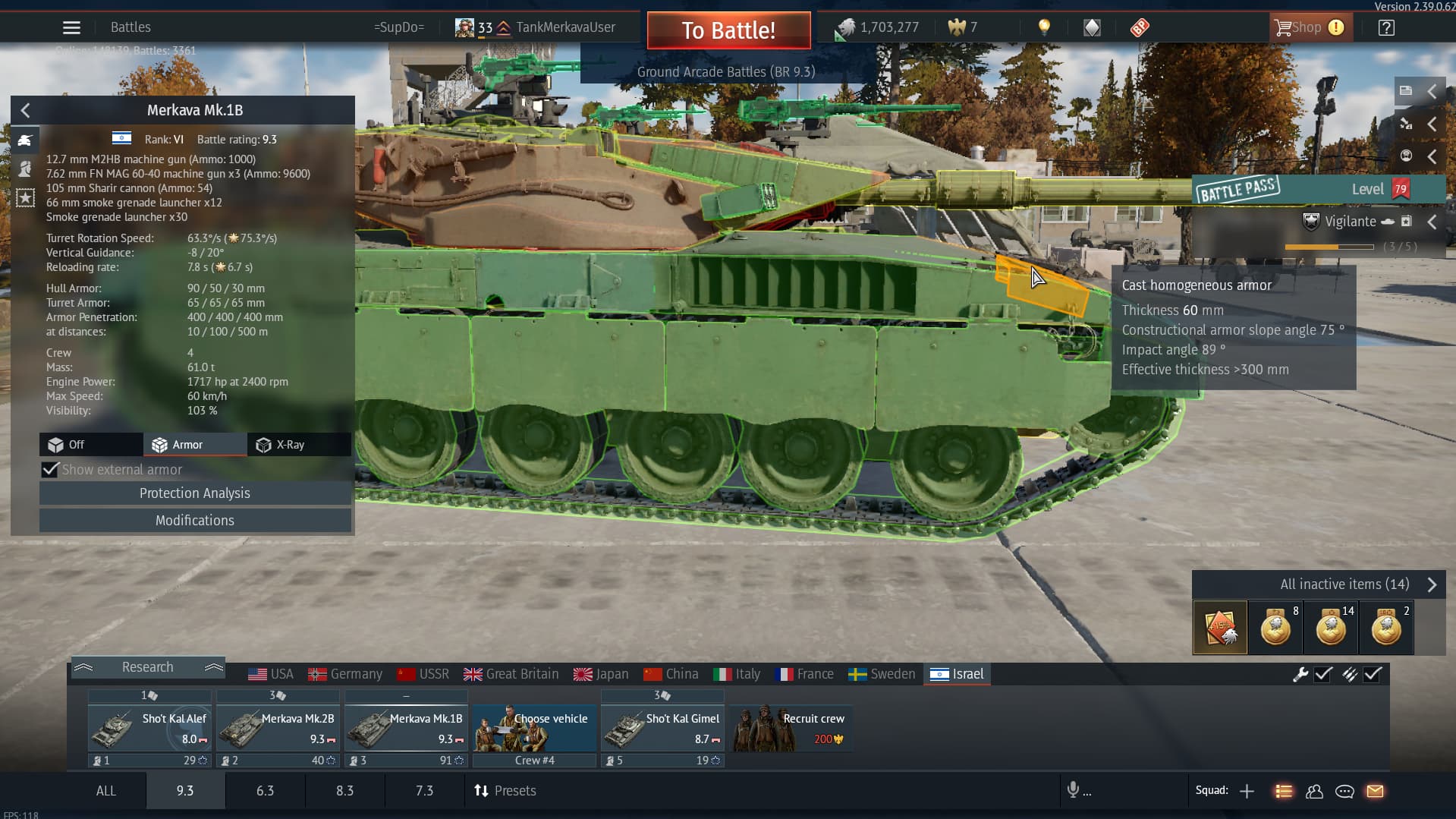 Mark 1 Tank Armor Thickness